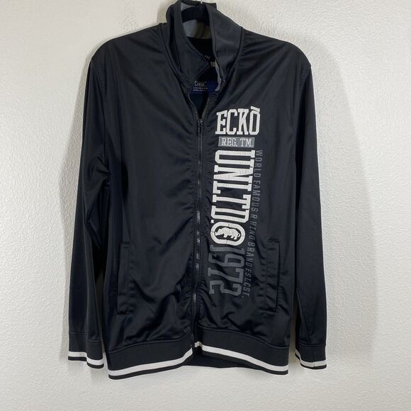 Ecko Unlimited | Jackets & Coats | Vintage Ecko Unltd Track Jacket Mens Large Black Full Zip Y2k ...